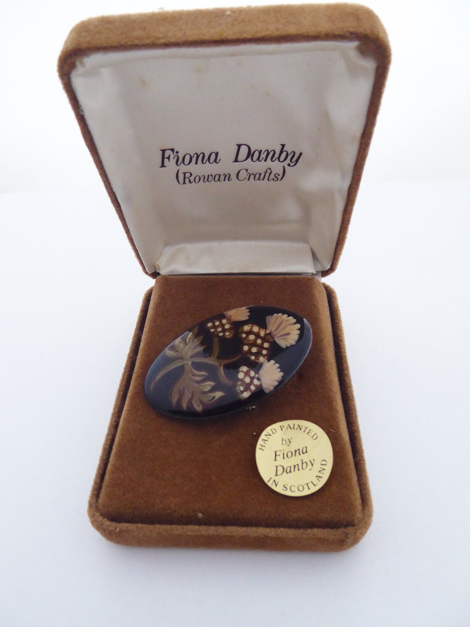Vintage Fiona Danby Rowan Crafts Hand Painted Enamel Scottish Thistle ...
