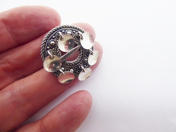 Antique 830 Silver Norwegian Baby Solje Brooch by Han… - Gem