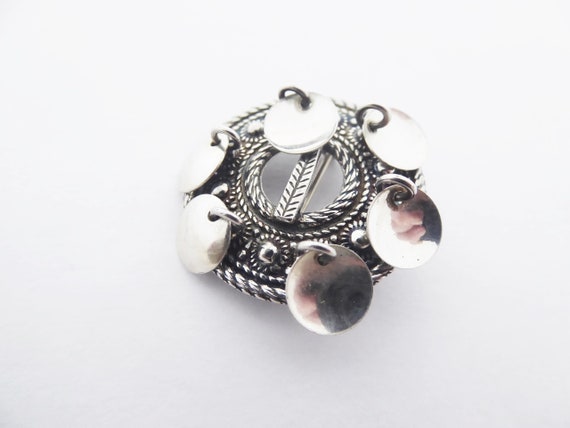 Antique 830 Silver Norwegian Baby Solje Brooch by Han… - Gem