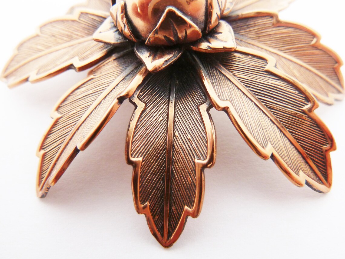 Vintage Bell Trading Post Solid Copper Flower Brooch Mid - Etsy UK