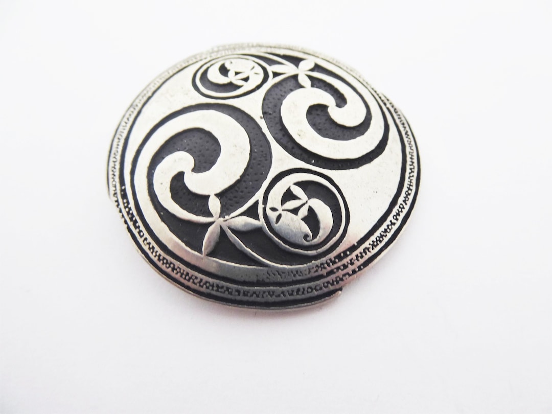 Vintage St Justin Cornwall Pewter Brooch With Celtic Scroll Spiral ...