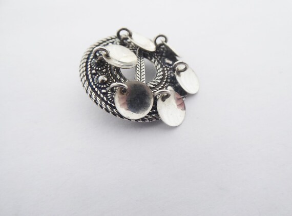 Antique 830 Silver Norwegian Baby Solje Brooch by Han… - Gem