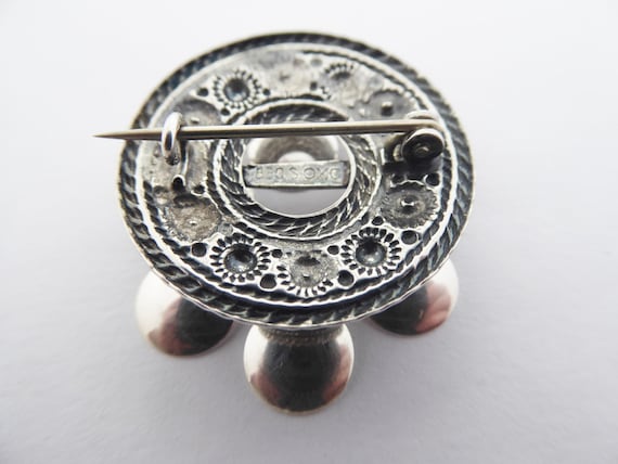 Antique 830 Silver Norwegian Baby Solje Brooch by Han… - Gem