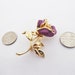 Vintage Rodney Holman Gold Plated Rose Brooch With Pink Purple Enamel ...