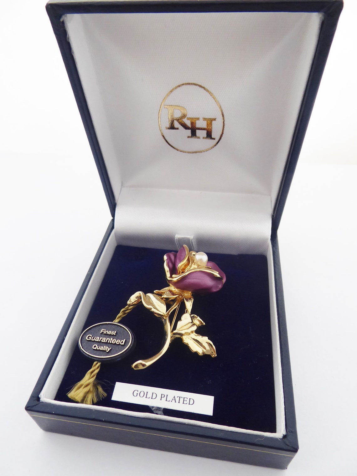 Vintage Rodney Holman Gold Plated Rose Brooch With Pink Purple - Etsy UK