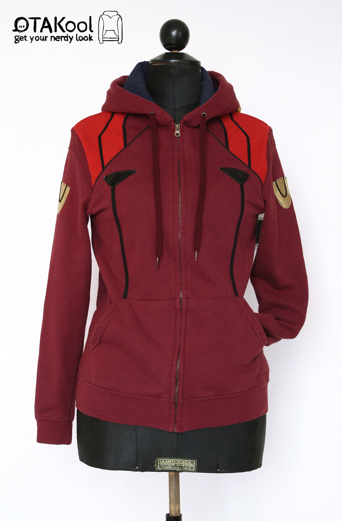 Otakool: Hooded Full Zip Sweatshirt Inspired by MISATO Katsuragi's Uniform From Neon Genesis ...