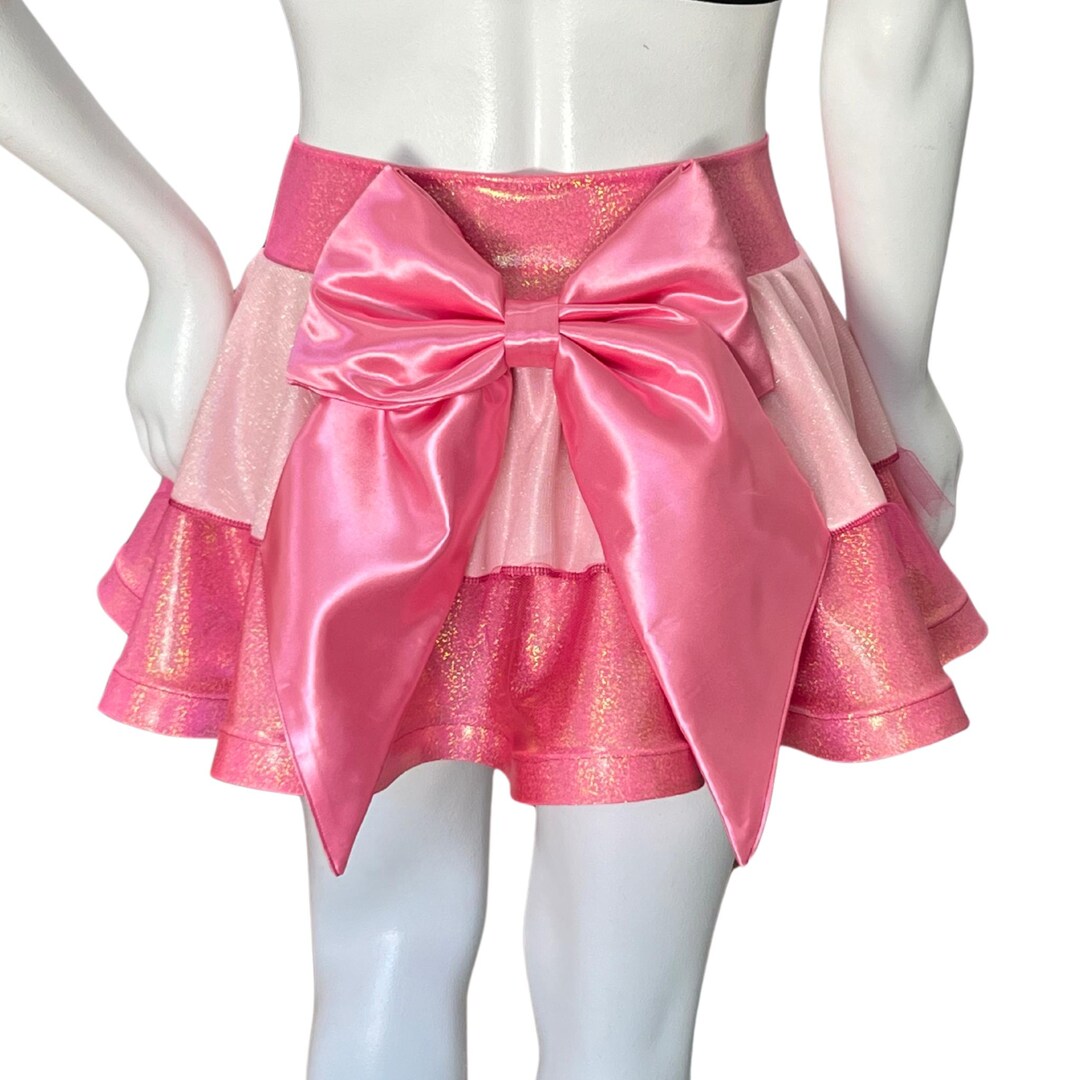 Pink Holographic Badass Bow Skirt - Etsy