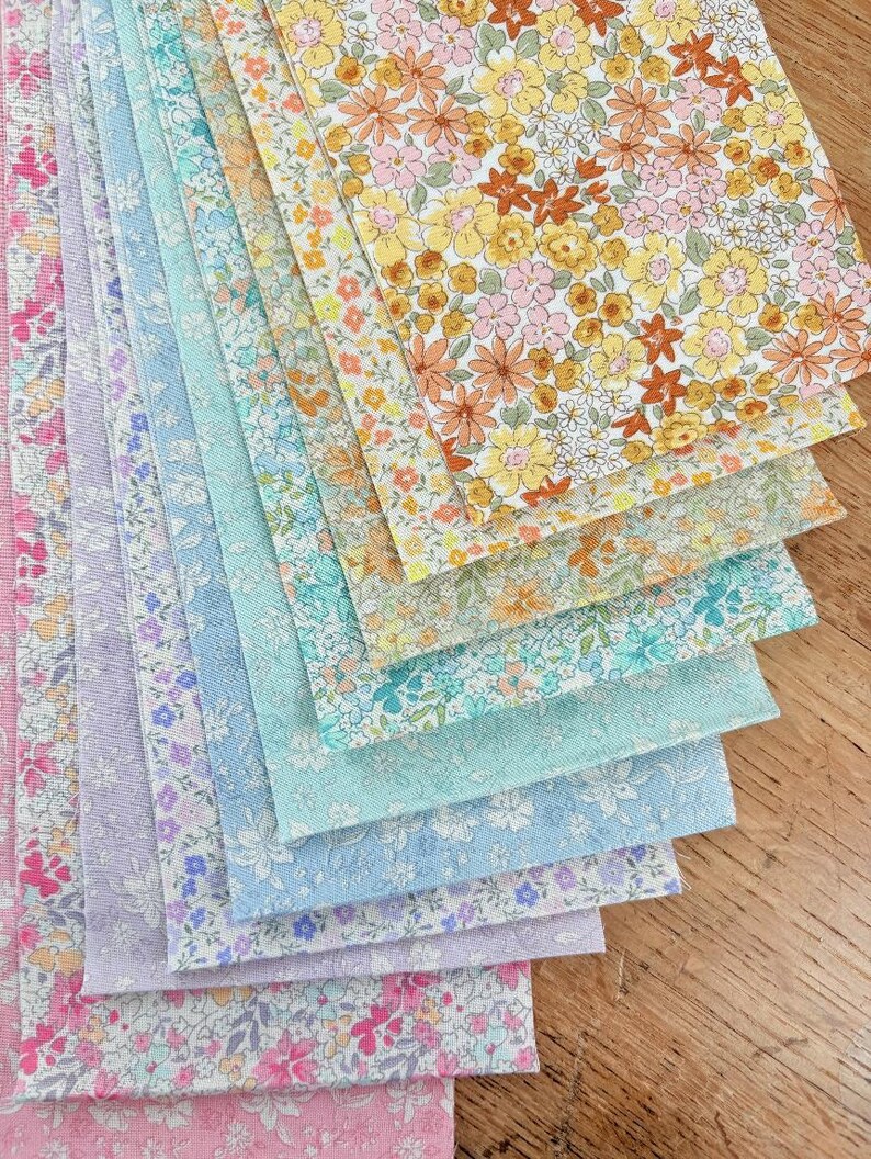 Japanese Floral Fabric Roll - 5in X 42in X 10 Fabrics - Etsy