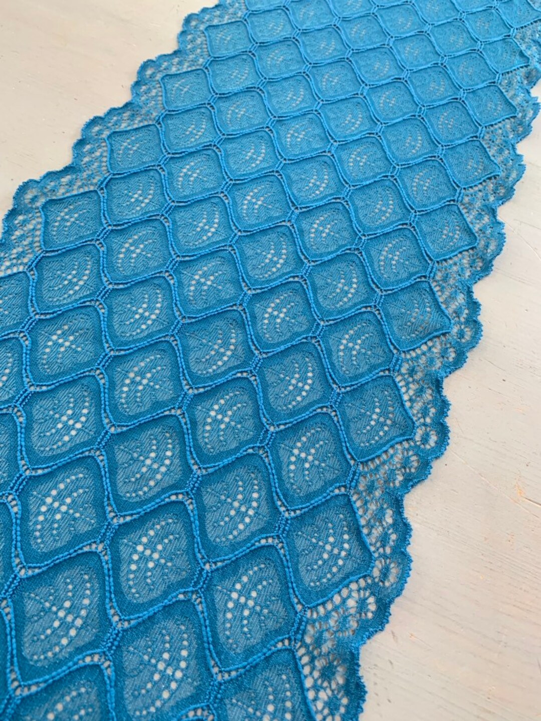 21cm 8inch Stretch Lace Trim Teal by the Metre - Etsy