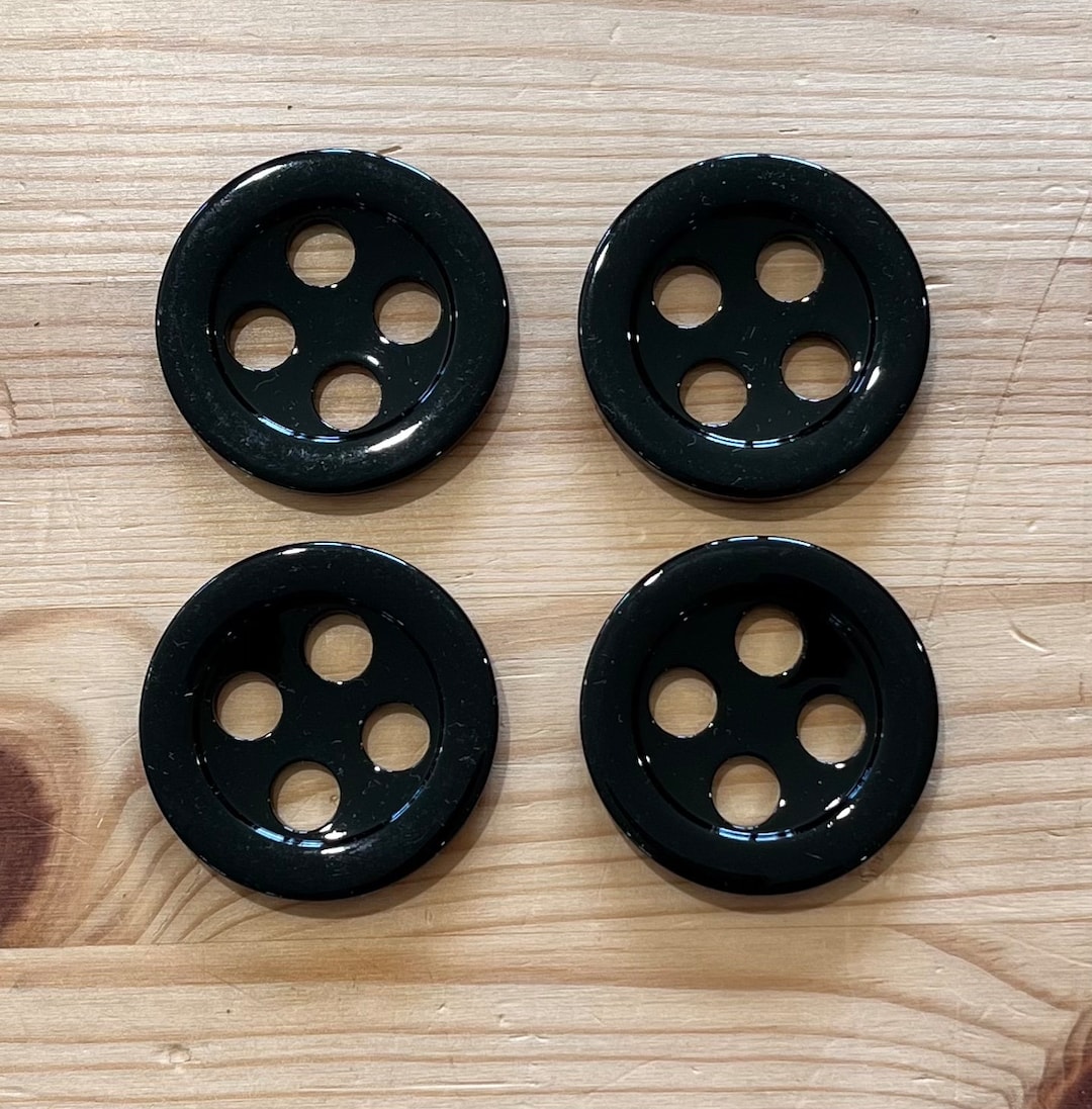 Big Black Shiny Coat Buttons - Coraline Style - 1+3/4" - 43mm Diameter ...