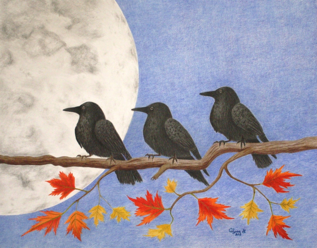 Harvest Crows Print 11x 14 Original SOLD - Etsy UK