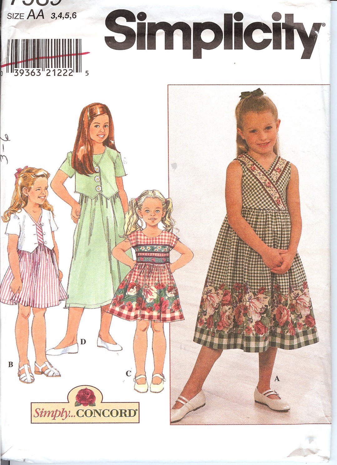 Simplicity 7989 Child's Dress and Jacket ID205 - Etsy