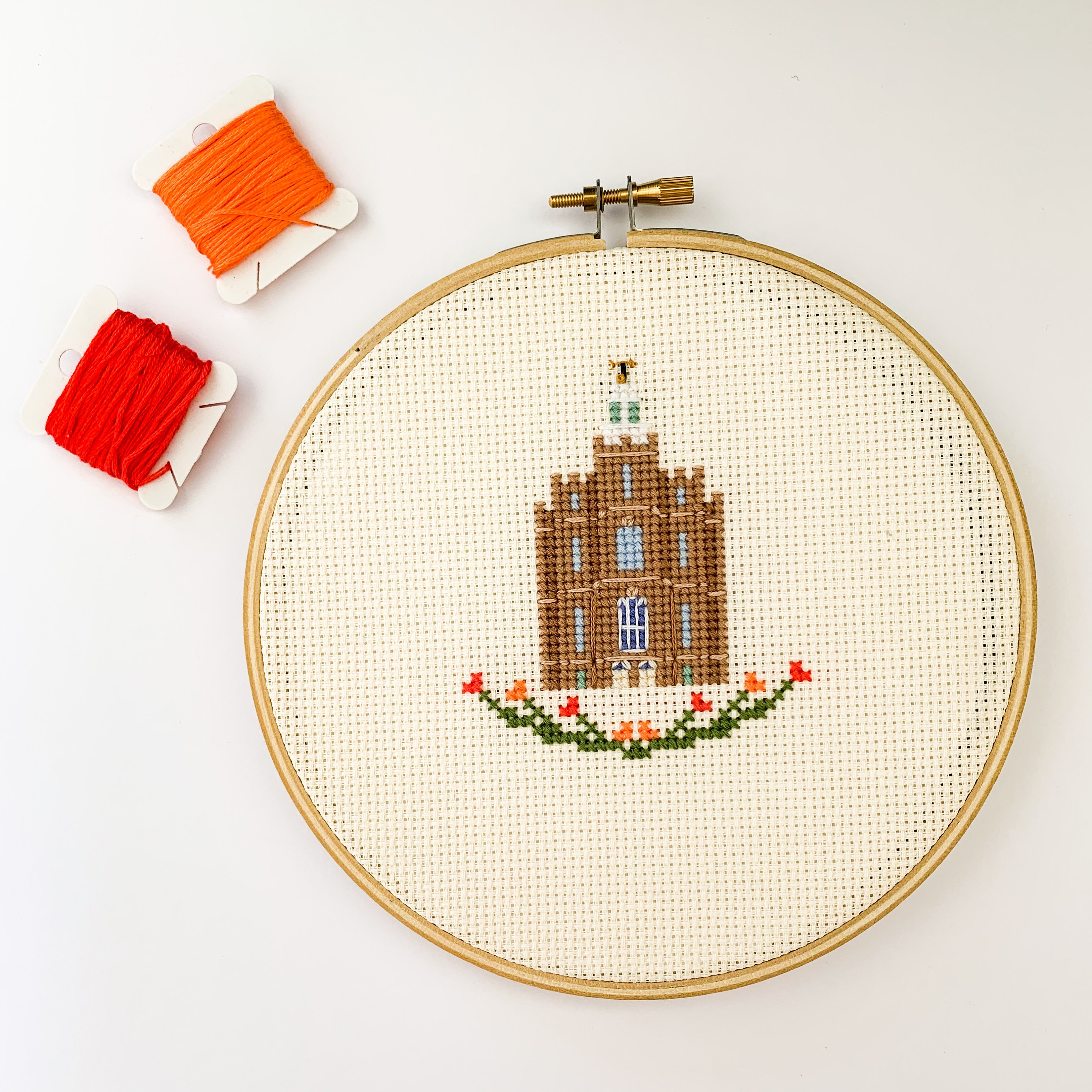 Logan Utah Temple Cross Stitch Pattern | LDS Temple Art | Modern Cross ...