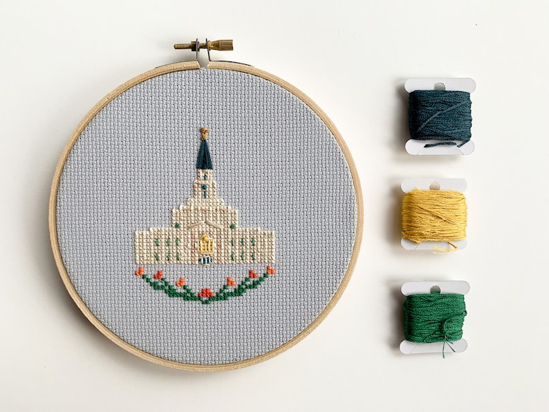 Houston Texas Temple Cross Stitch Pattern | LDS Temple Art | Modern ...