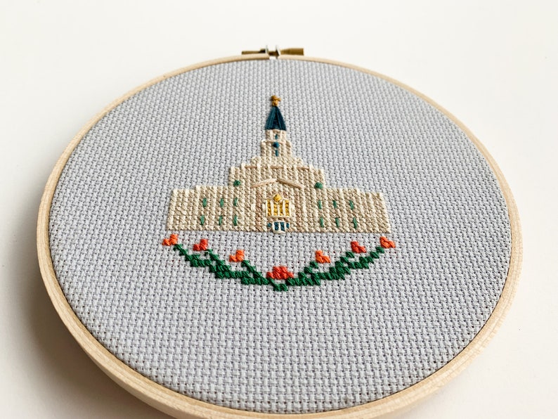 Houston Texas Temple Cross Stitch Pattern | LDS Temple Art | Modern ...
