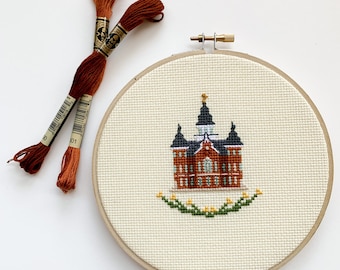 Salt Lake City Temple Cross Stitch Pattern LDS Temple Art Modern Cross ...