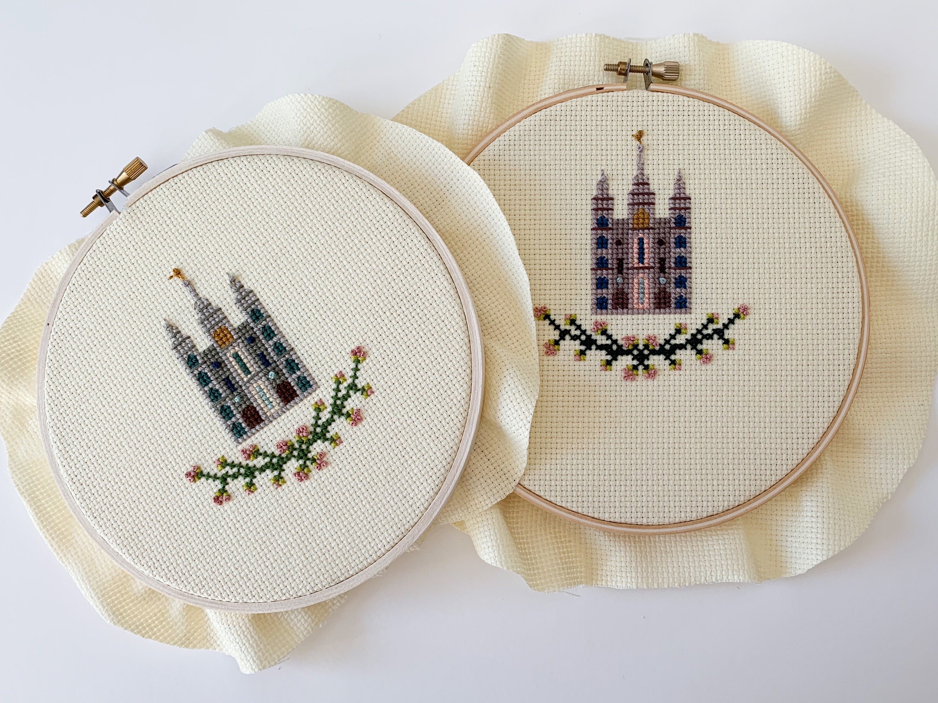 Salt Lake City Temple Cross Stitch Pattern | LDS Temple Art | Modern ...