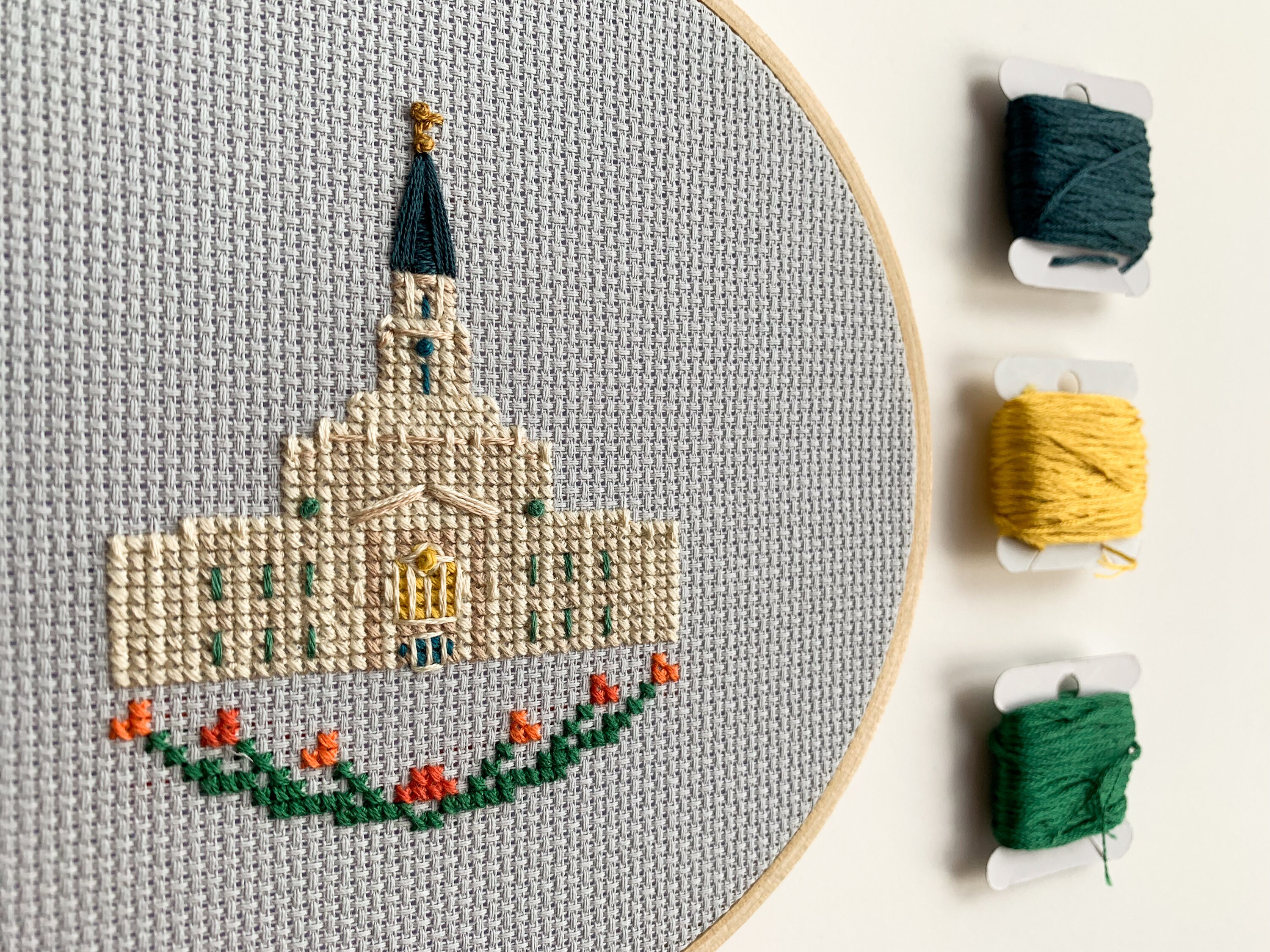 Houston Texas Temple Cross Stitch Pattern | LDS Temple Art | Modern ...
