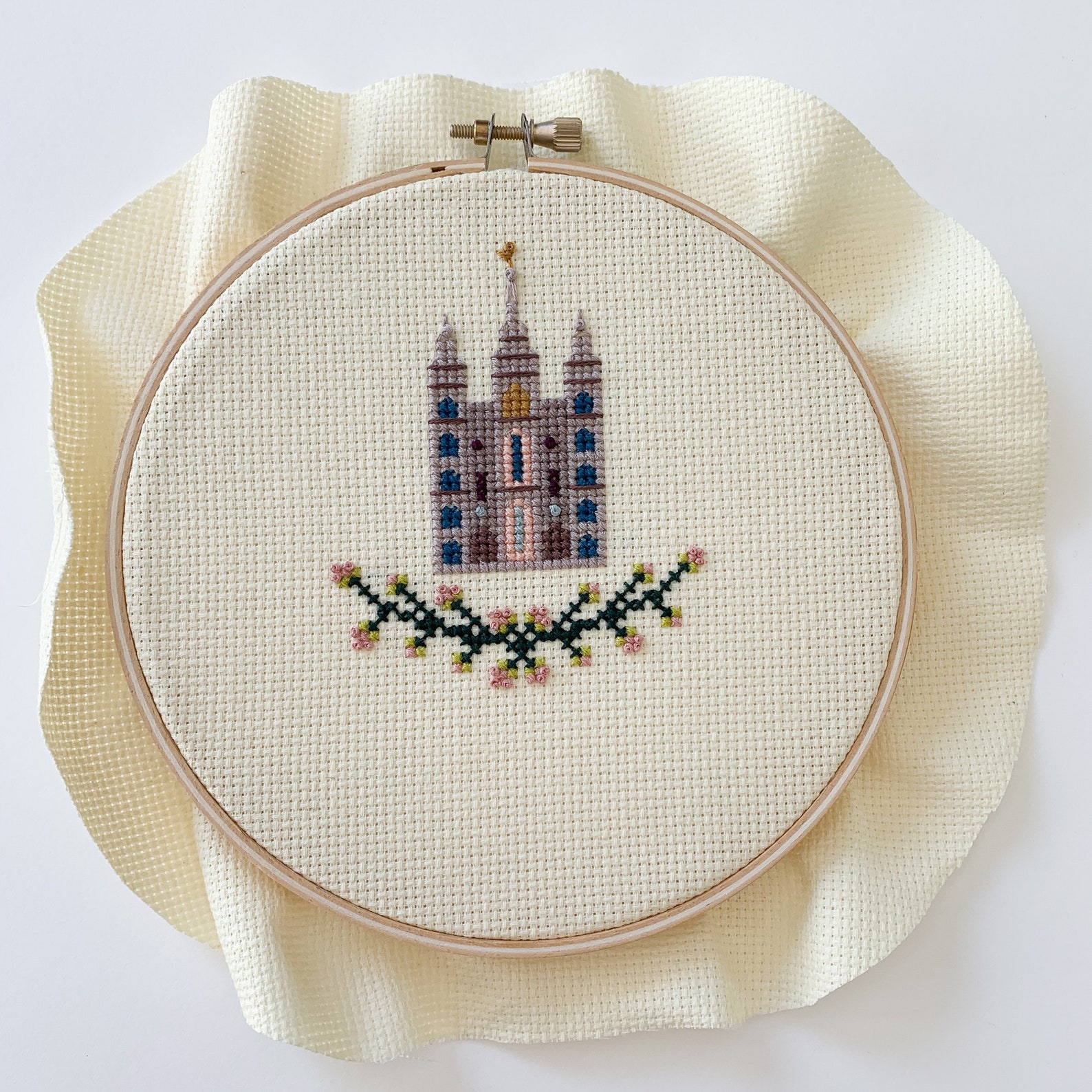 Salt Lake City Temple Cross Stitch Pattern | LDS Temple Art | Modern ...