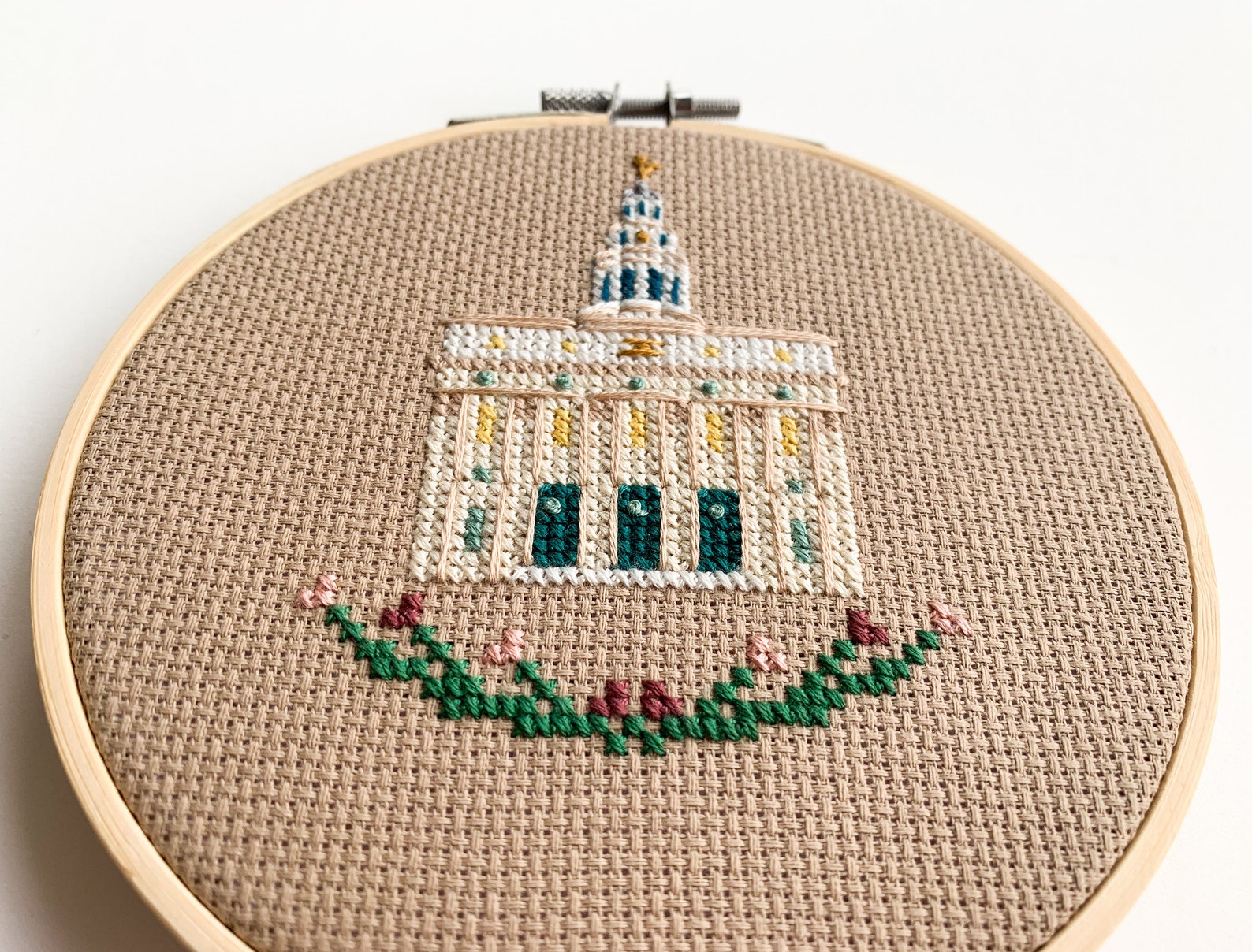Nauvoo Illinois Temple Cross Stitch Pattern | LDS Temple Art | Modern ...