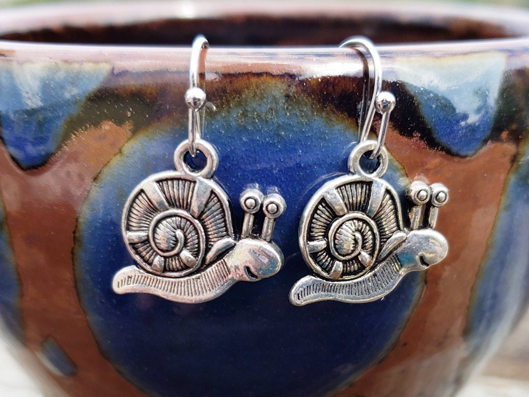 Silver Snail Earrings - Cute Snail Earrings - Gardening Earrings - Pnw ...