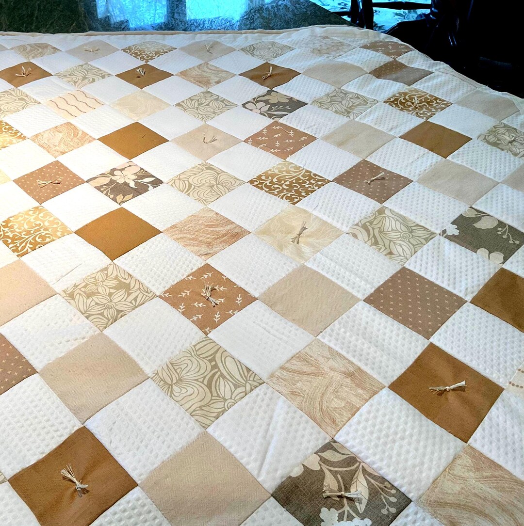 Caramel Latte Handmade Patchwork Quilt - Etsy