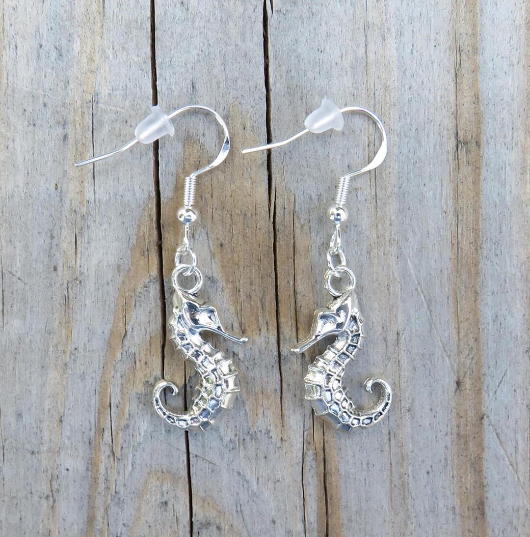 Sterling Silver Seahorse Earrings, Seahorse Earrings, Sterling Silver ...