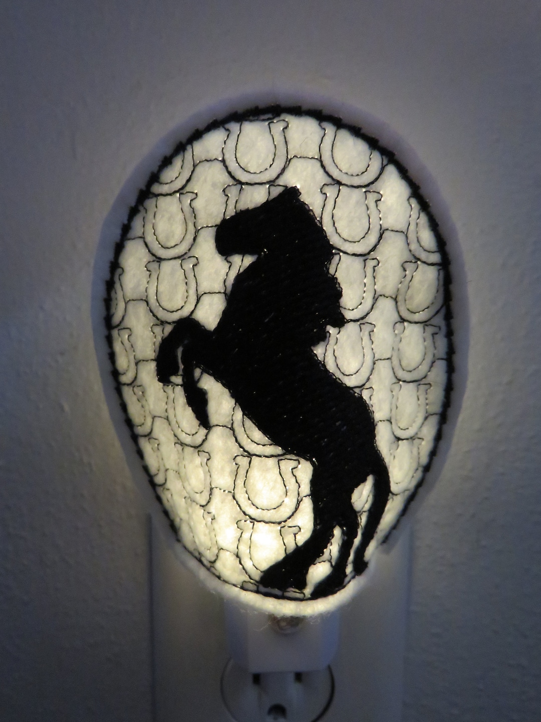 Horse Felt Embroidered Night Light Cover, Night Light Cover, Horse ...