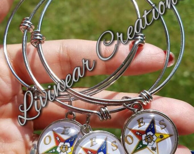Order of the Eastern Star Charm Stainless Steel Bangle OES - Etsy