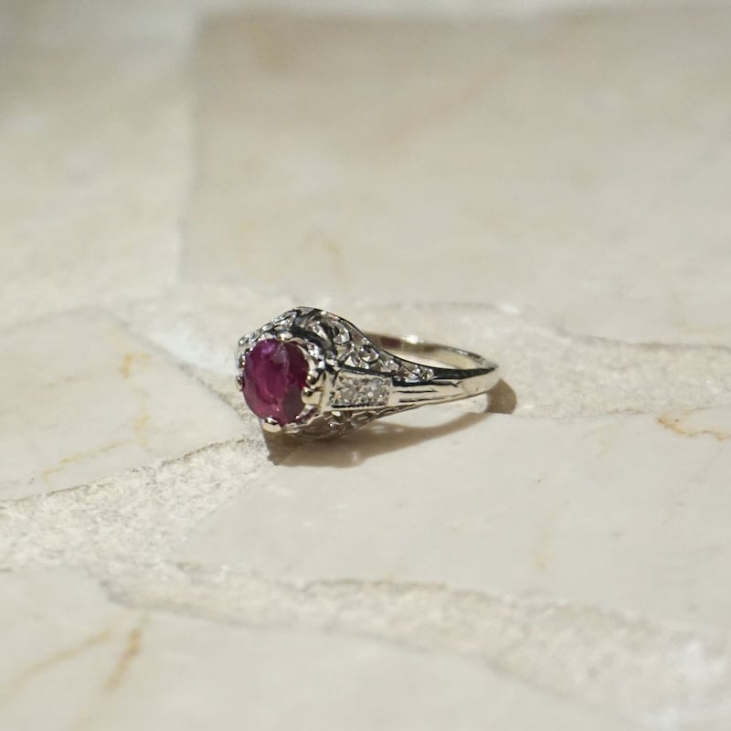 Ruby Filigree Ring - Etsy