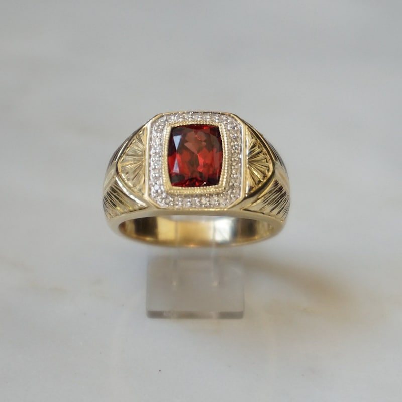 Mens Garnet Ring - Etsy