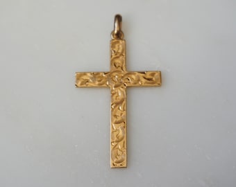 Antique 10K Gold Cross / Antique Estate C1940 10K Gold Victorian Floral ...