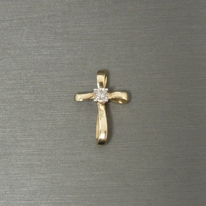 Unisex Vintage Estate 925 Gold Vermeil Diamond Solitaire Small Petite ...