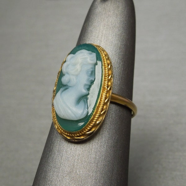 Green Cameo Ring - Etsy