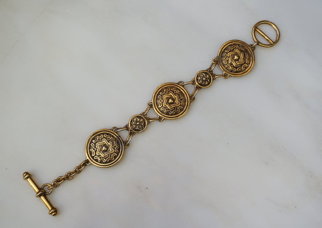 Vintage 1990s Mignon Faget Bracelet / Vintage Estate C1990 Gold Vermeil ...