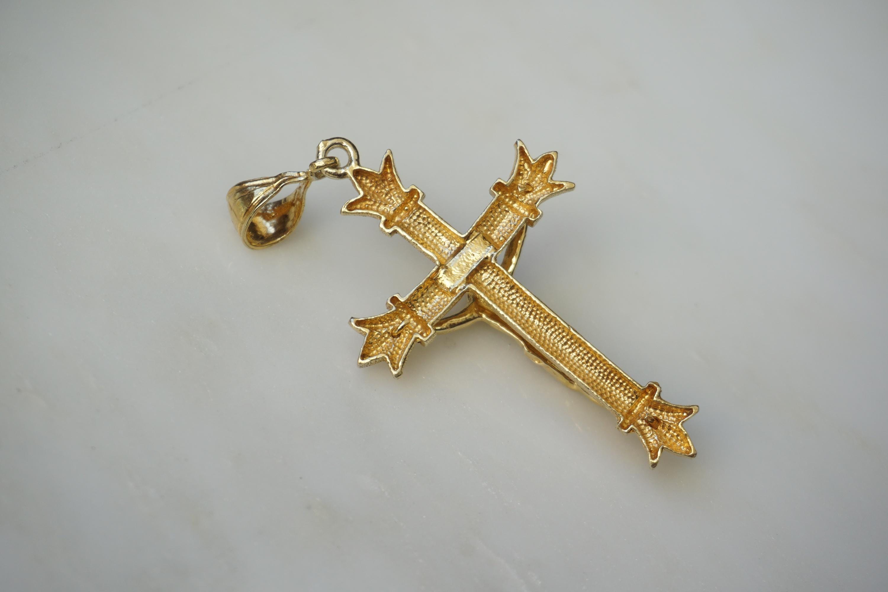 Vintage Gold Crucifix / Men's Vintage Estate Gold Vermeil Sterling ...