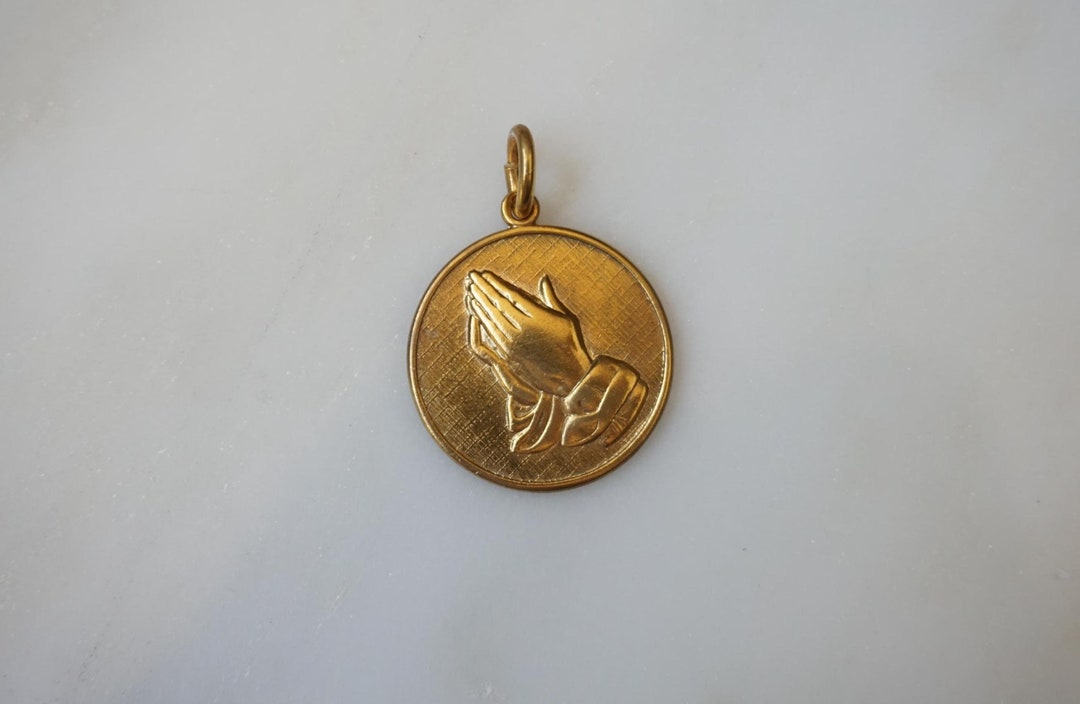 Serenity Prayer Medal / Vintage Mid Century Estate C1960 Gold Vermeil ...
