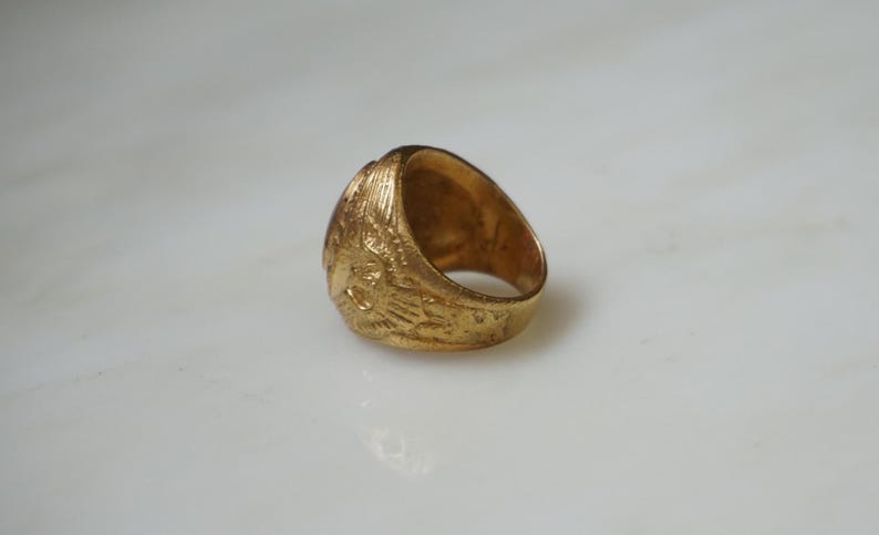Vintage U.S. Army Ring / Men's Vintage Estate C1950 Gold Vermeil ...