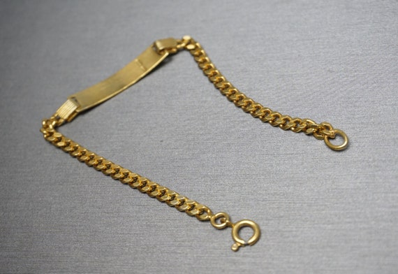 Gold ID Bracelet / Unisex Vintage Mid Century Estate C1960 Gold ID Bracelet / Unisex Vintage Mid Century Estate C1960
