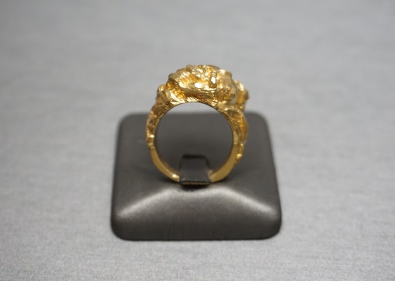 Men's Horse Ring / Vintage Estate 1980s Gold Vermeil … - Gem