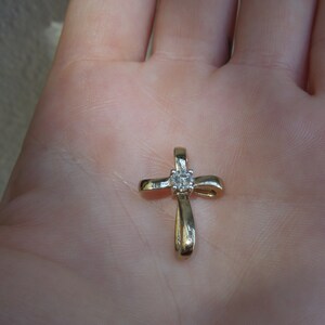 Unisex Vintage Estate 925 Gold Vermeil Diamond Solitaire Small Petite ...