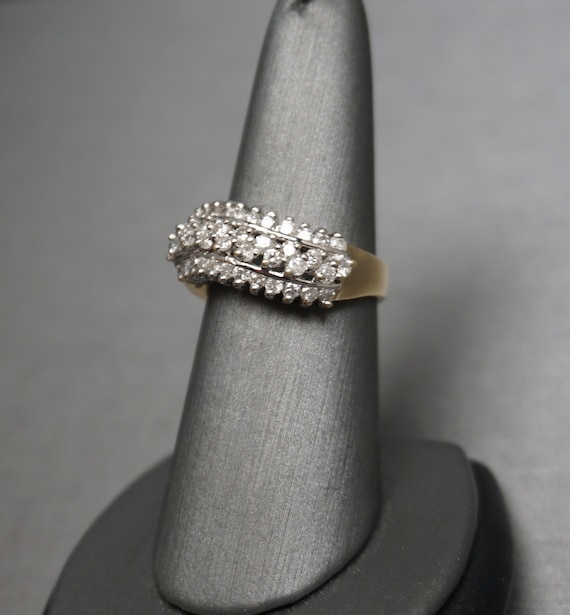 Diamond Waterfall Band / Vintage Estate 14K Gold 1.00TCW - Etsy