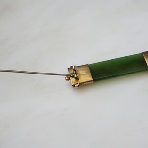 Antique Jade Pin / Antique Estate C1880 10K Gold Scroll Design Hand ...