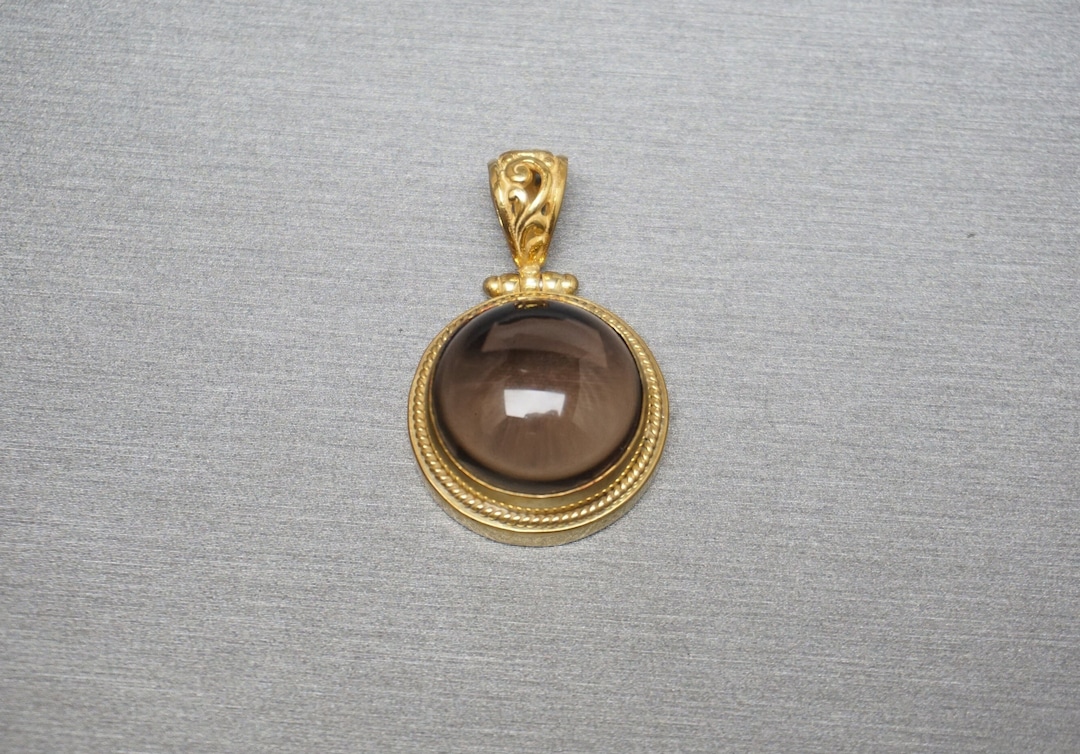 Vintage Estate Gold Vermeil Sterling Silver 20 Carat Topaz Sphere ...