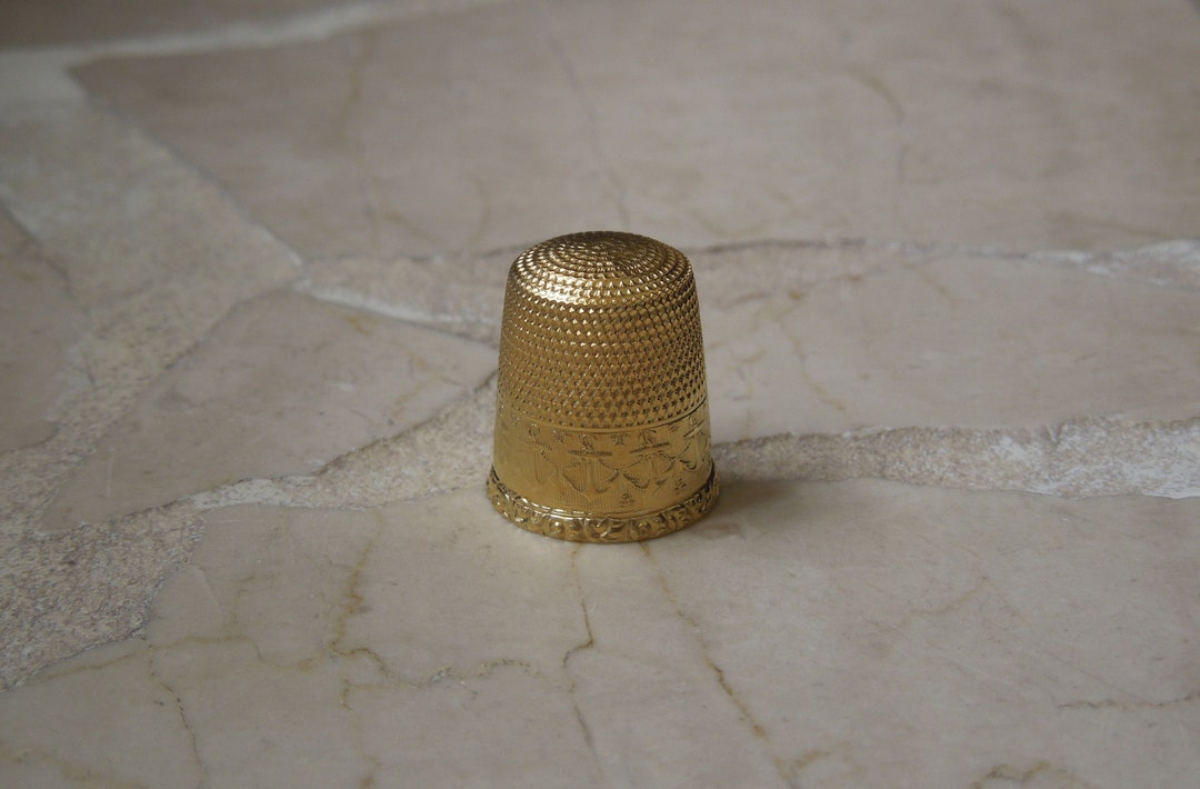 Nautical Sailor's Gold Thimble / Victorian Estate Circa 1880 Sterling ...