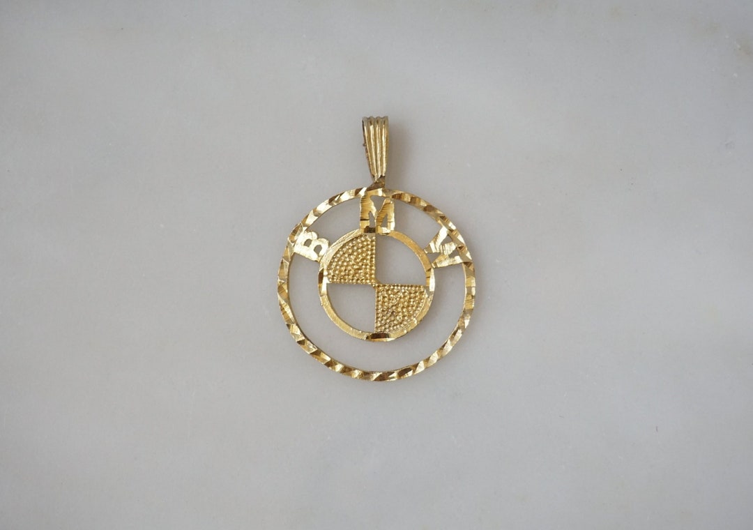 Vintage BMW Pendant / Vintage Estate 1980s Gold Vermeil Sterling Silver ...