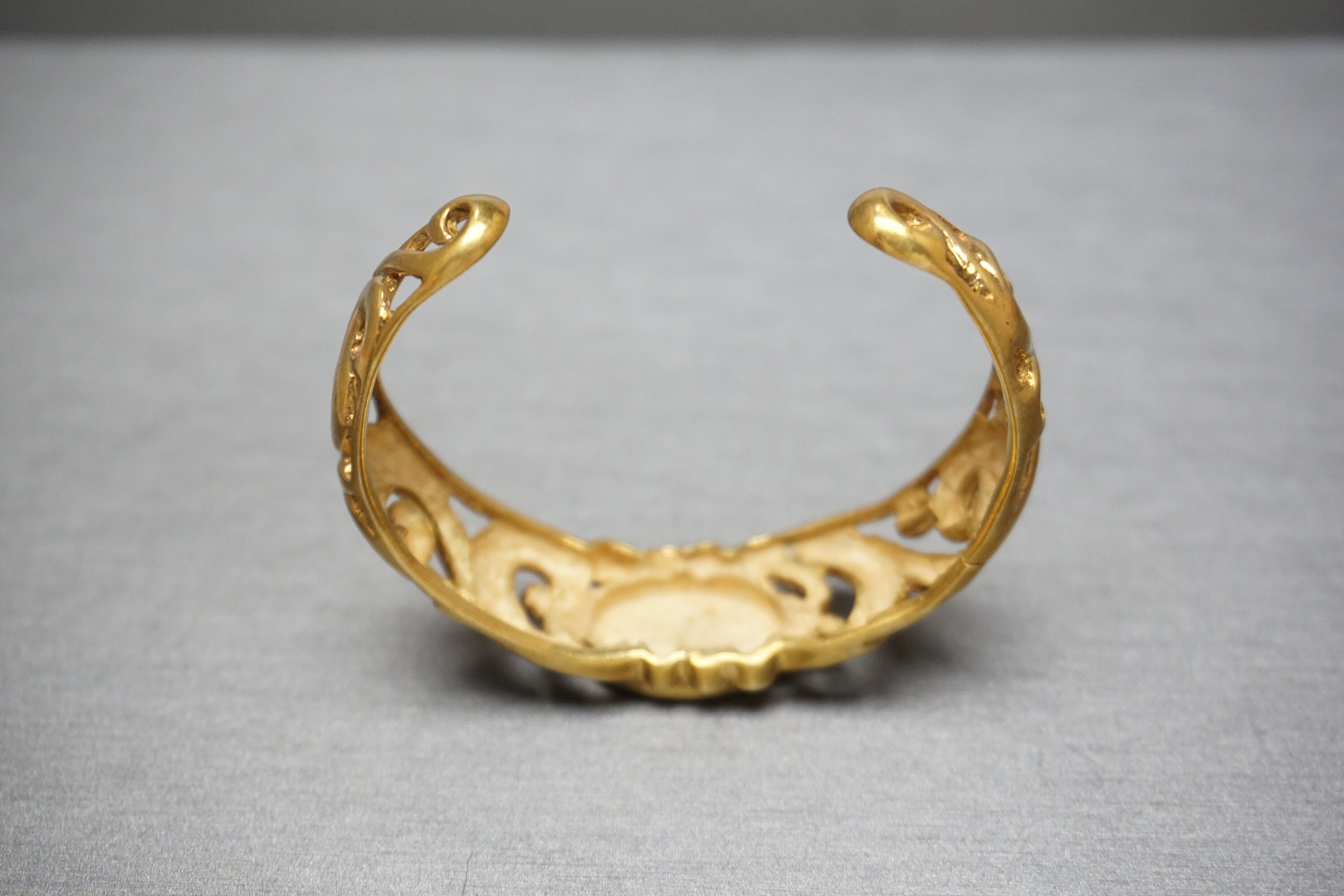 Gold Palm Tree Cuff Bracelet / Vintage Estate Vermeil Sterling Silver ...