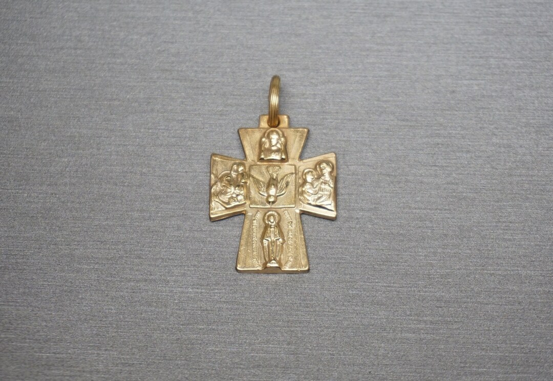 Gold Four Way Cross / Vintage Mid Century Estate C1960 Gold Vermeil ...