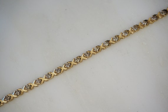 XO Diamond Bracelet Vintage Estate 14K Gold 1.60TCW Brilliant Champagne Diamond XO Design Eternity Bracelet Gold Tennis Bracelet 7.75 Etsy