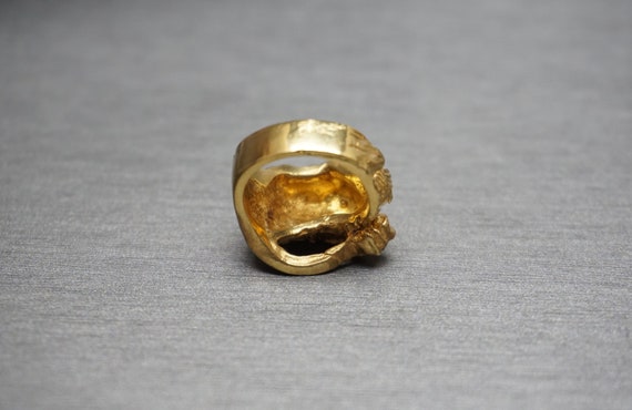 Men's Horse Ring / Vintage Estate 1980s Gold Vermeil … - Gem